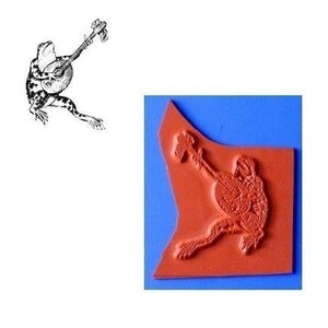 Frog and Banjo UNMOUNTED Rubber Stamp, Mandolin, Hoe Down Music #10 - Etsy