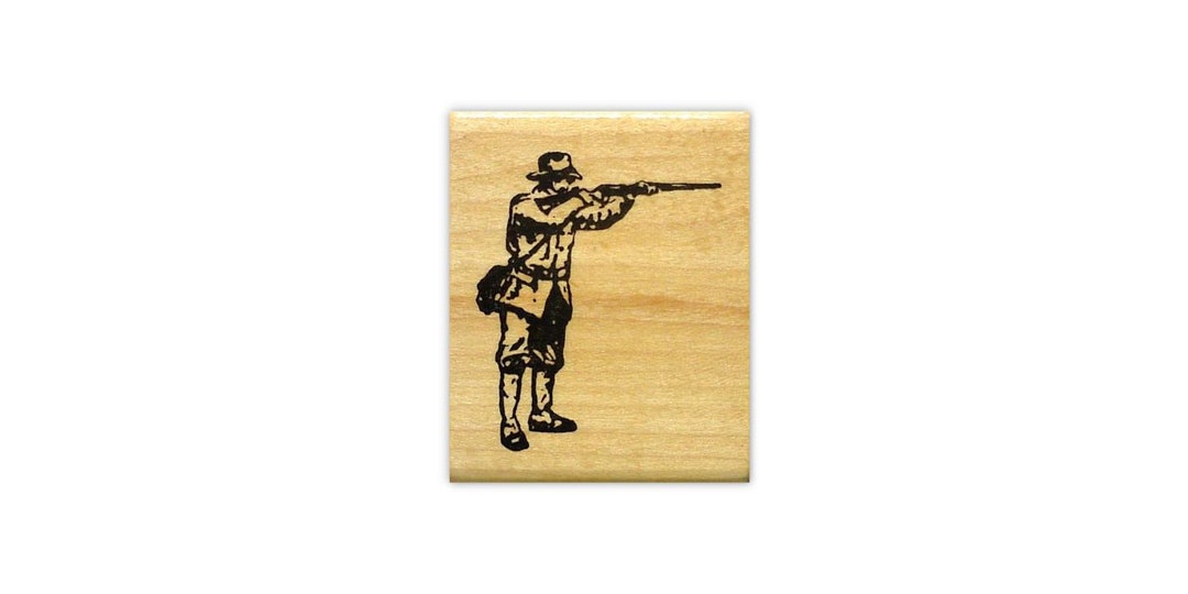 Detailed Deer Hunter Mounted Rubber Stamp Deer Season, Muzzle Loader ...