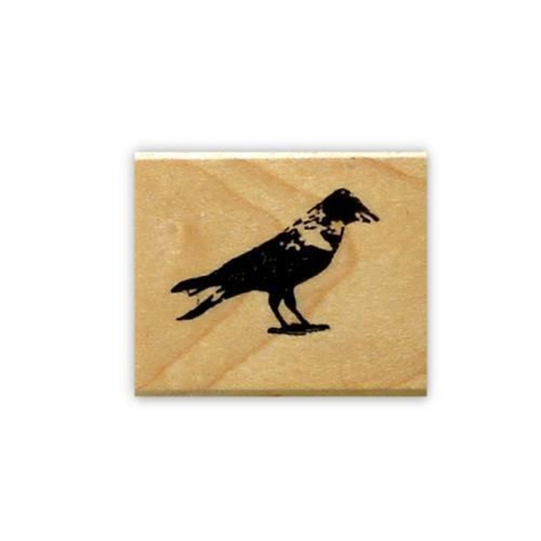 CROW Mounted Bird Rubber Stamp #15 - Etsy