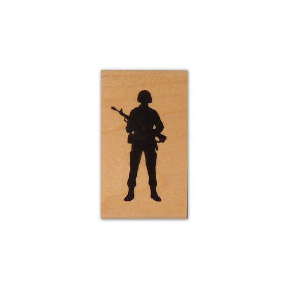 Soldier Silhouette Mounted Rubber Stamp Military Army | Etsy