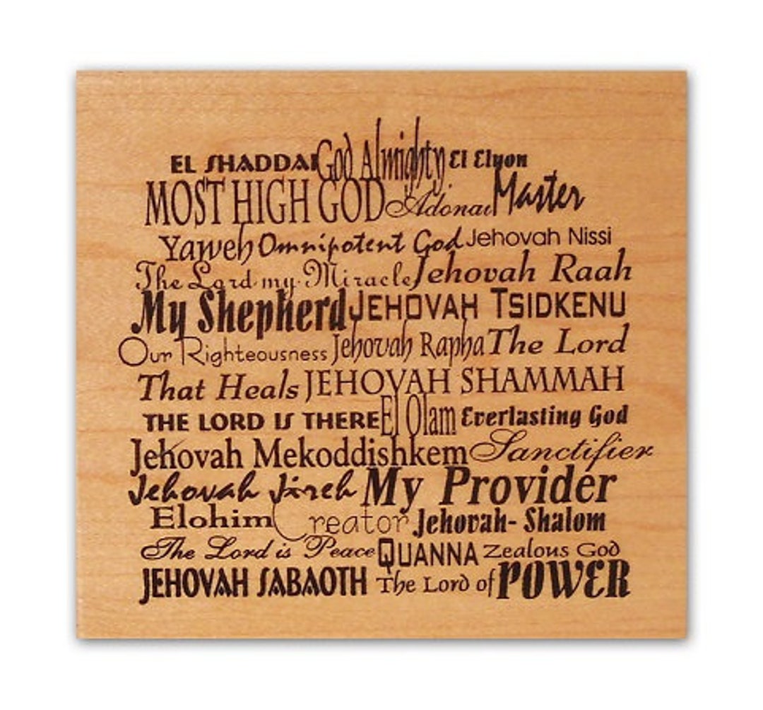 Names of God Mounted Rubber Stamp - Christian, Religious - Large ...