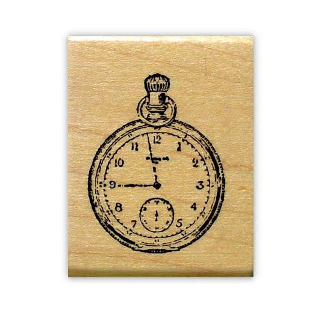 POCKET WATCH Mounted Rubber Stamp, Steampunk, Grunge, Clock, Antique ...