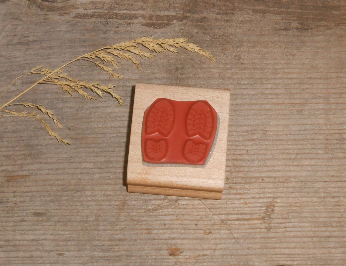Boot Prints Mounted Rubber Stamp 29 - Etsy