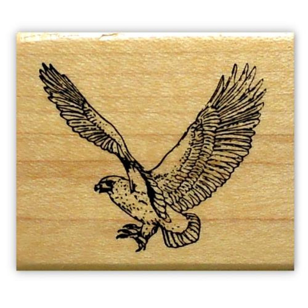 Hawk Mounted Rubber Stamp, Bird of Prey #9 - Etsy