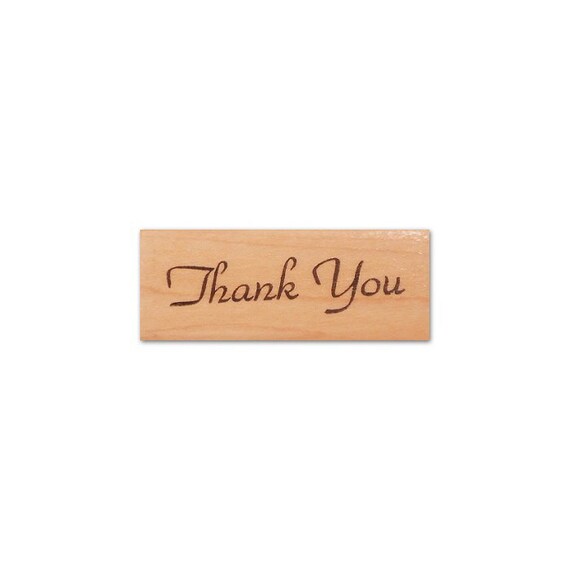 Thank You mounted rubber stamp script CMS 5 | Etsy