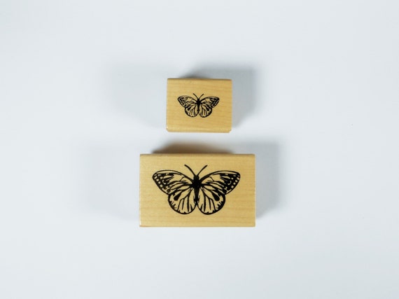 Butterfly Mounted Rubber Stamp 2 Sizes You Choose Crazy | Etsy