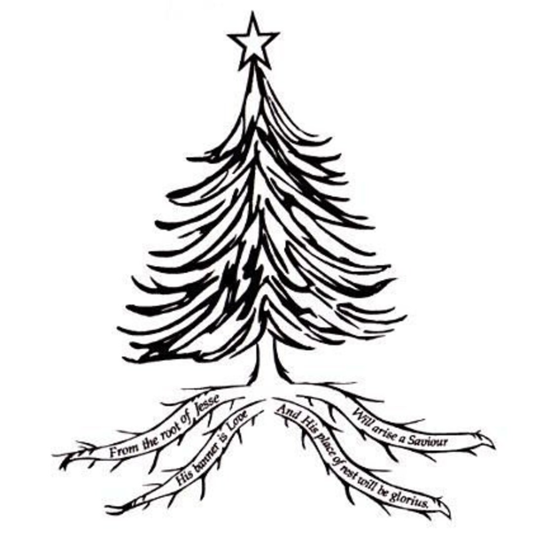 Root of Jesse Christmas Tree Rubber Stamp Unmounted - Christian ...