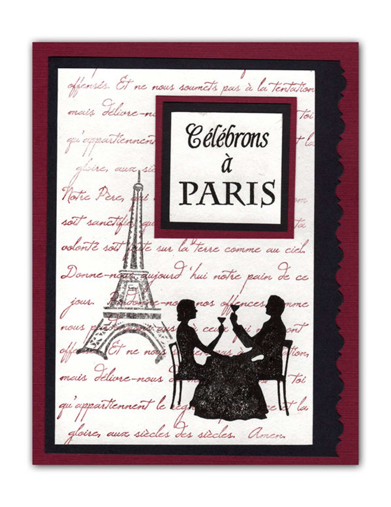 French Script Lord's Prayer Mounted Rubber Stamp Christian Bible Verse ...