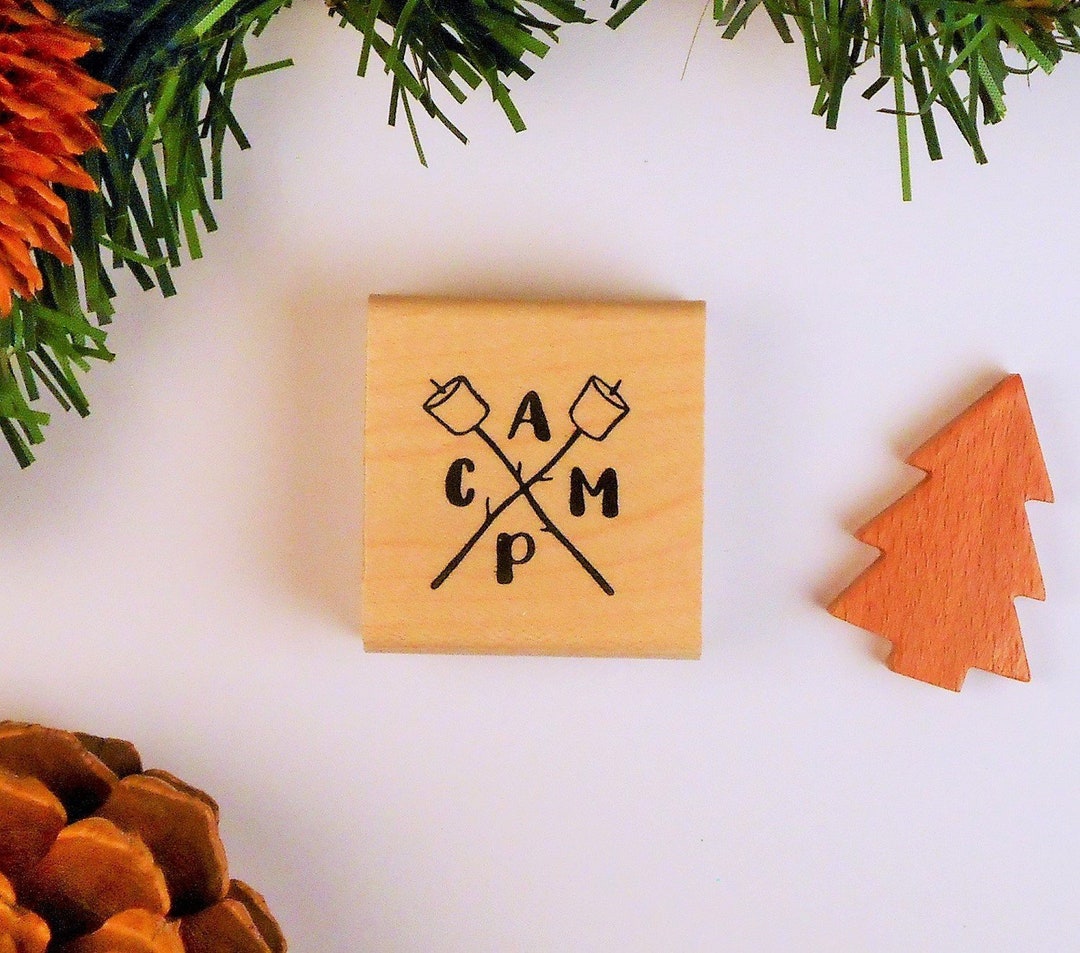Camp X Marshmallow Sticks Mounted Rubber Stamp - Camping, Hiking ...
