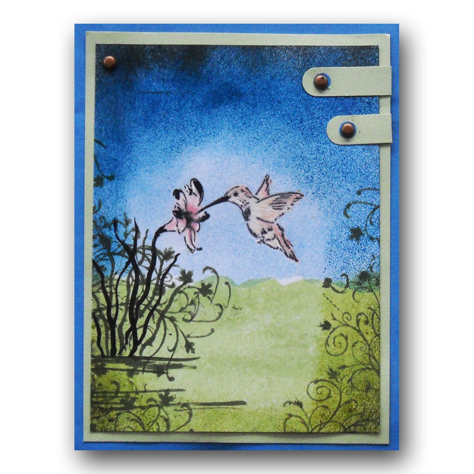 Hummingbird Mounted Rubber Stamp, Humming Bird, Summer, Flower, Bird ...