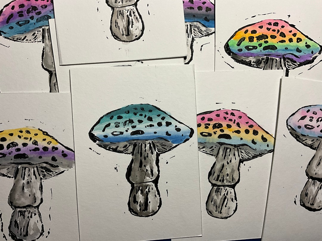 Pride Flag Mushroom Handmade Prints - Etsy