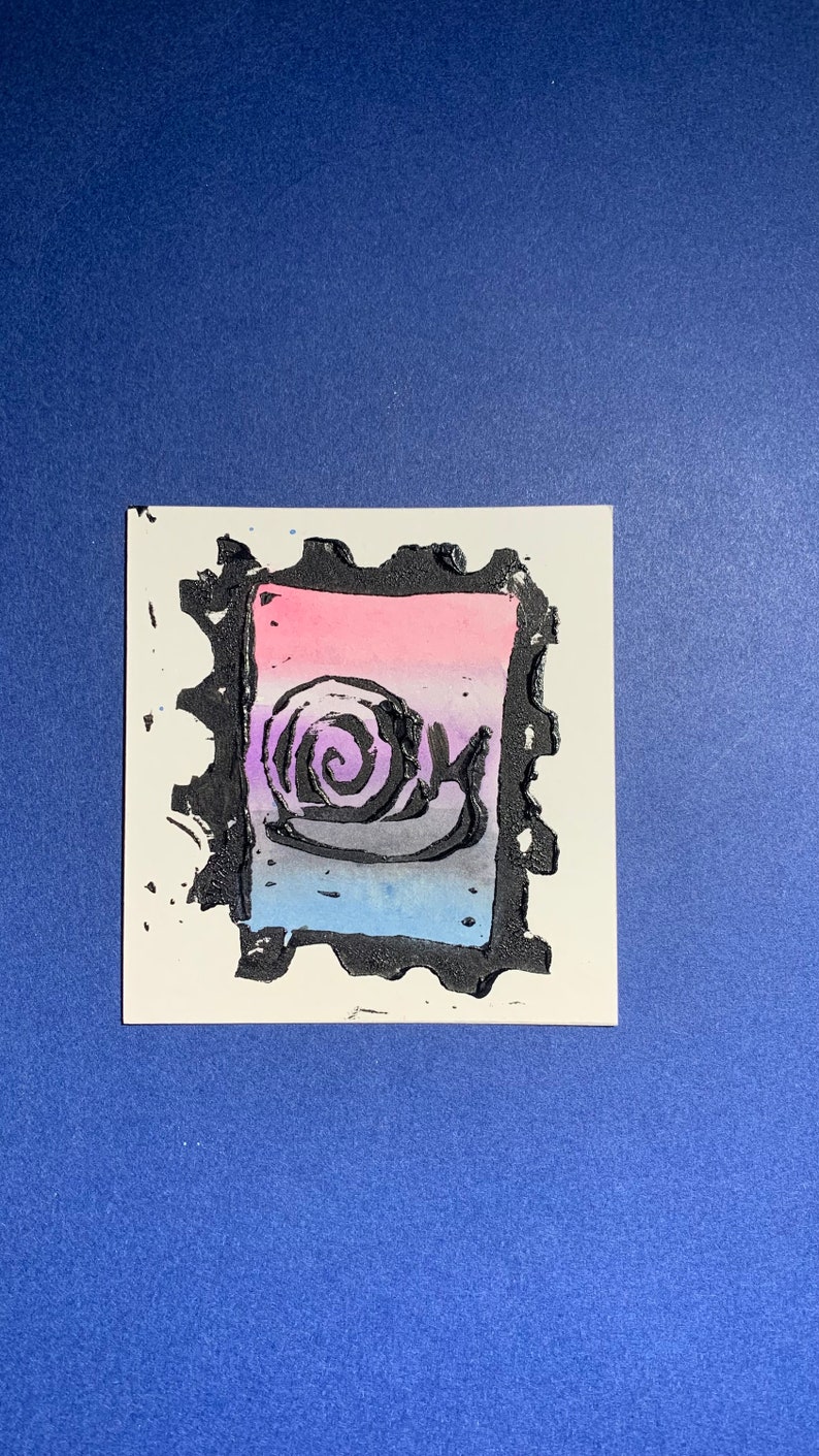 Pride Flag Snail Stamp Handmade Prints - Etsy