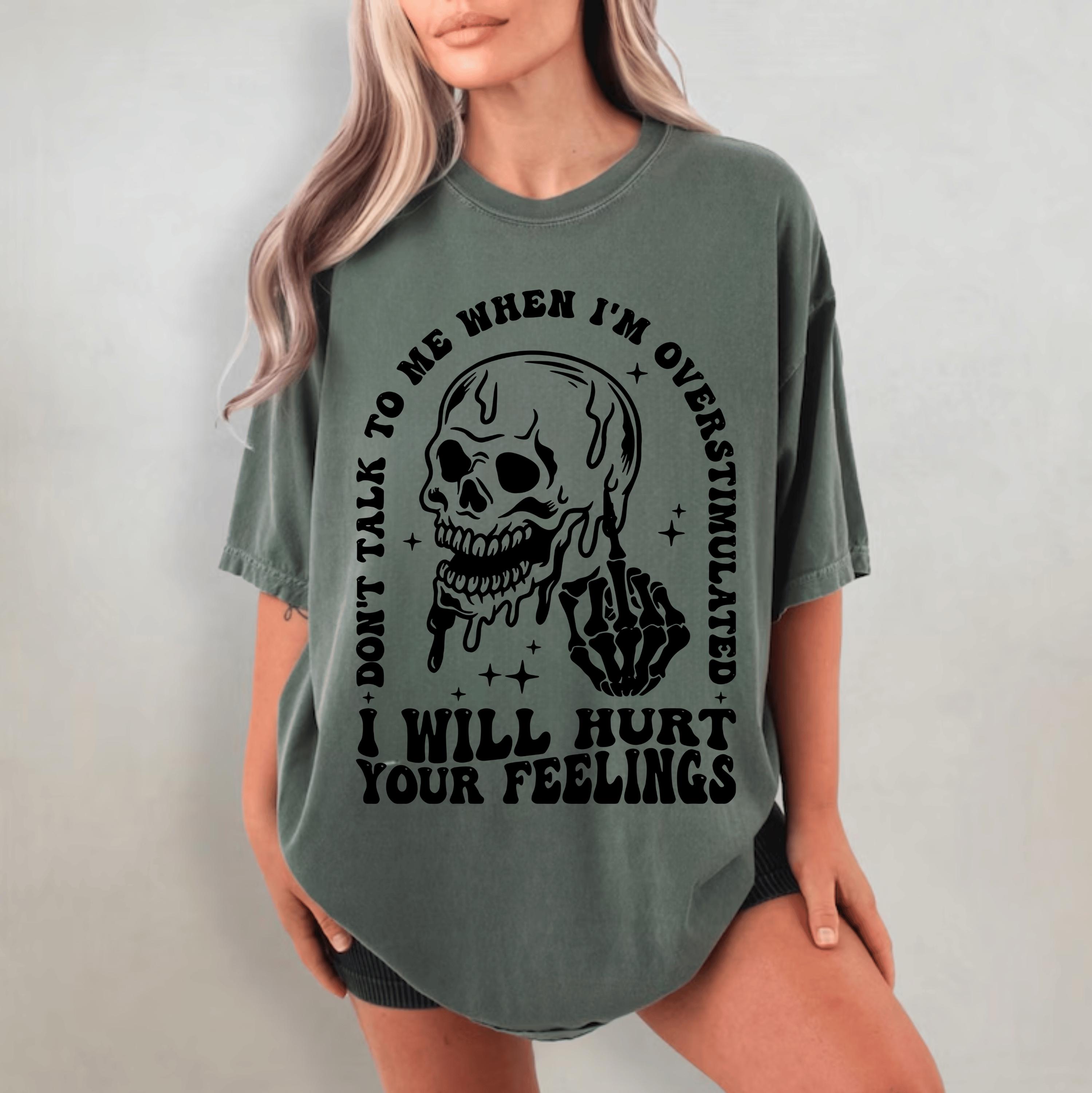 Funny Overstimulated Png, Mental Health Humor Png, Women's Casual ...