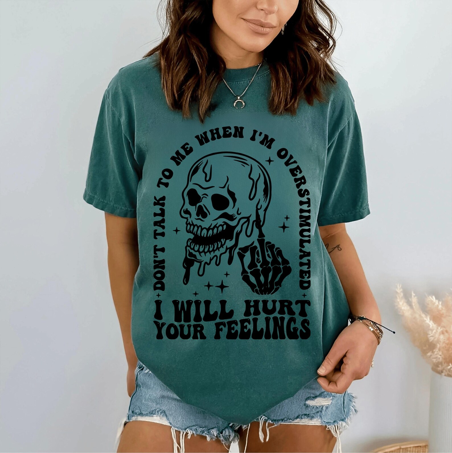 Funny Overstimulated Png, Mental Health Humor Png, Women's Casual ...