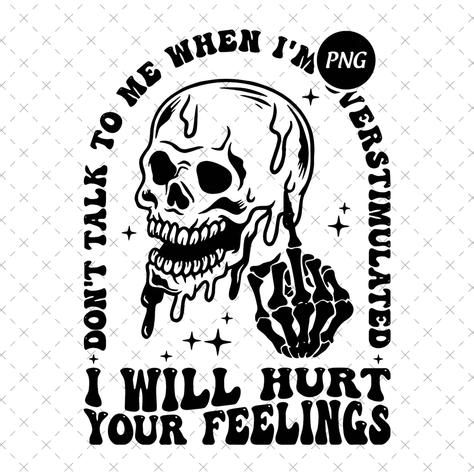 Funny Overstimulated Png, Mental Health Humor Png, Women's Casual ...