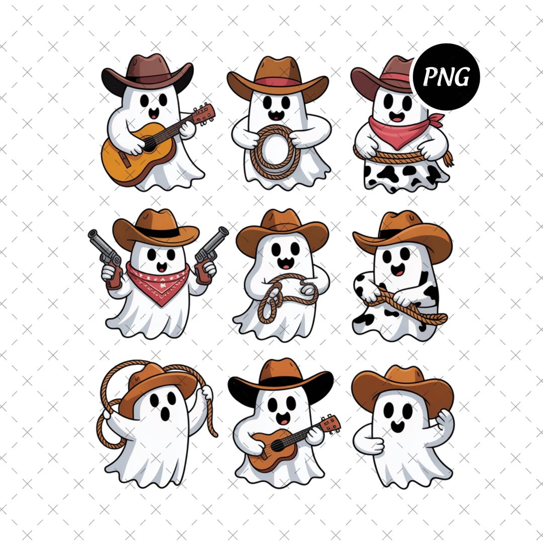 Western Ghost Spooky Png, Cowboy Ghost Png, Western Halloween Png, Cute ...