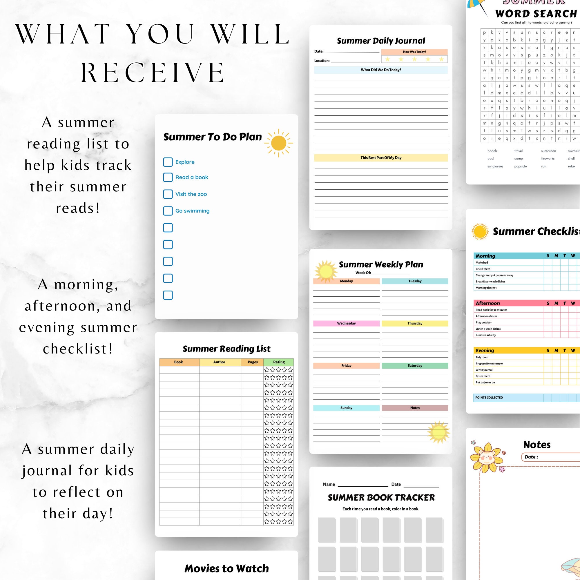 Kids Summer Planner Printable Summer Journal for Kids - Etsy