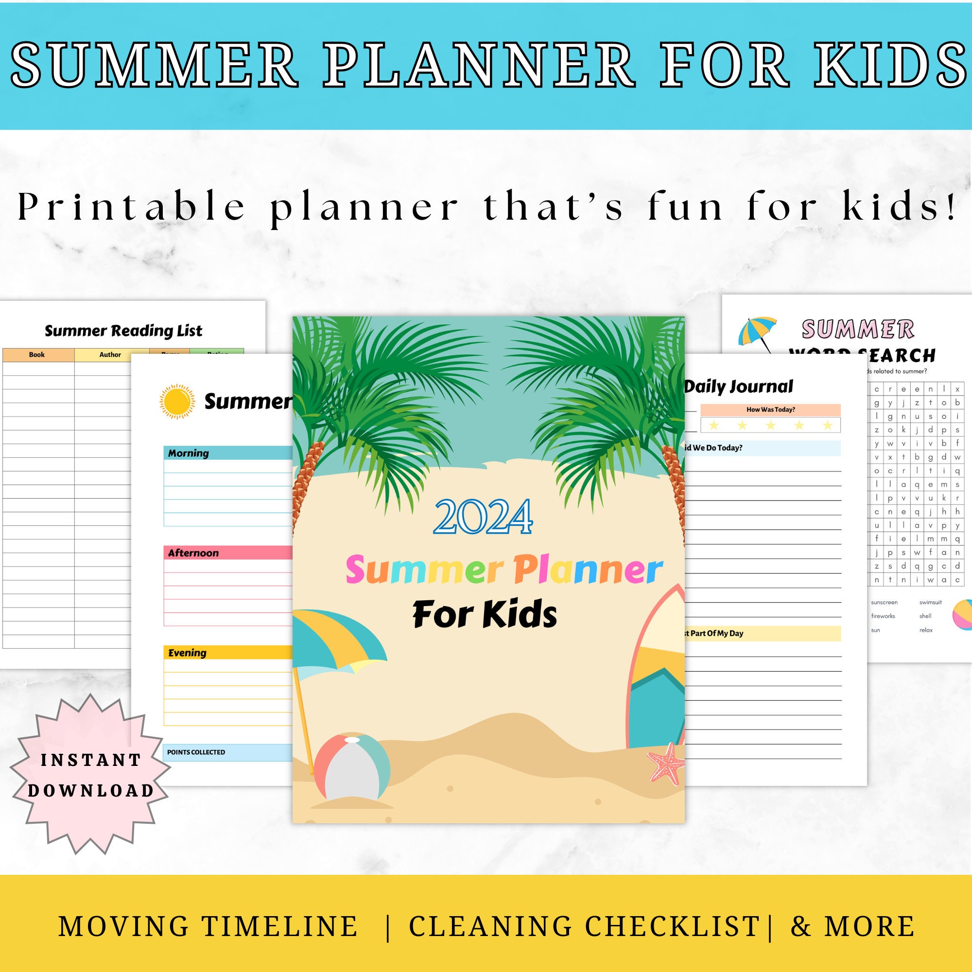 Kids Summer Planner Printable Summer Journal for Kids - Etsy