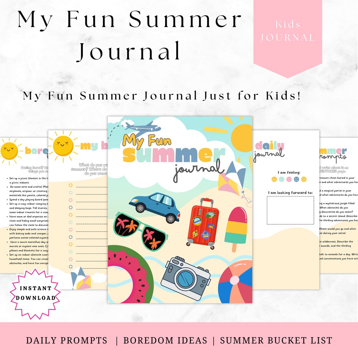 My Fun Summer Journal for Kids | Kids Journals | Printable Journals for ...