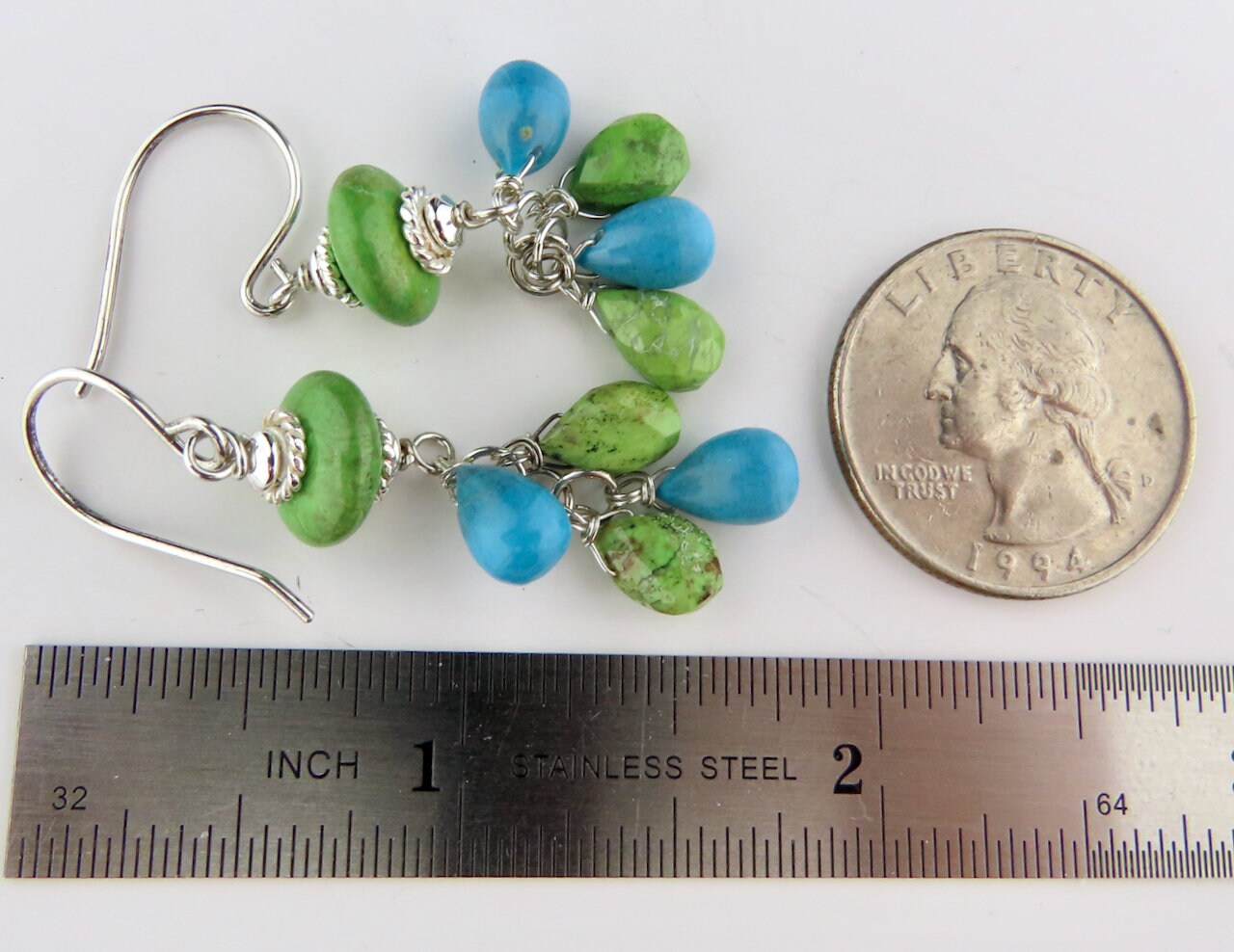 Rare Stone Blue Sleeping Beauty Turquoise Green Gaspeite Cluster Silver ...