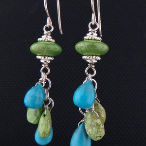 Rare Stone Blue Sleeping Beauty Turquoise Green Gaspeite Cluster Silver ...