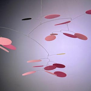 Modern Hanging Mobile Art Pink Circle Lightweight Kinetic Sculpture ...