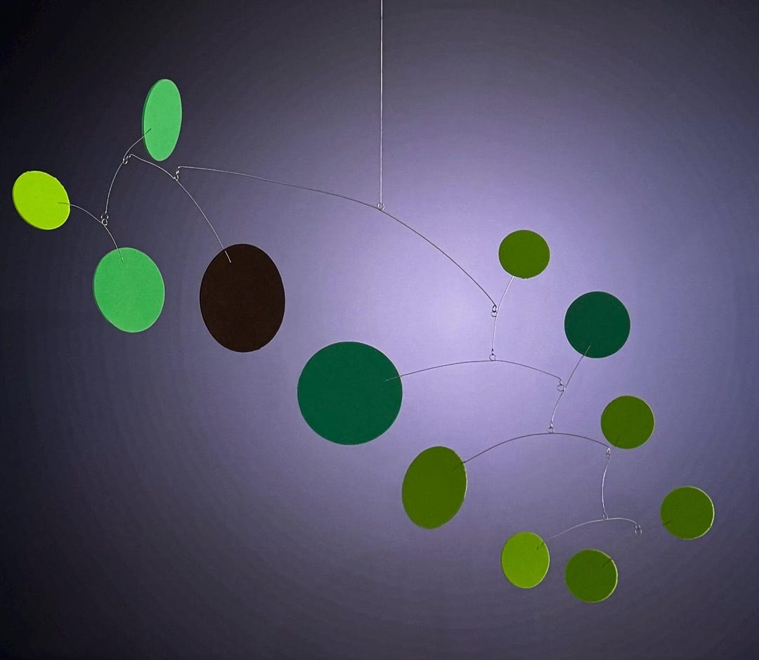 Modern Hanging Mobile Art Greens #1 Lightweight Kinetic Sculpture - Etsy