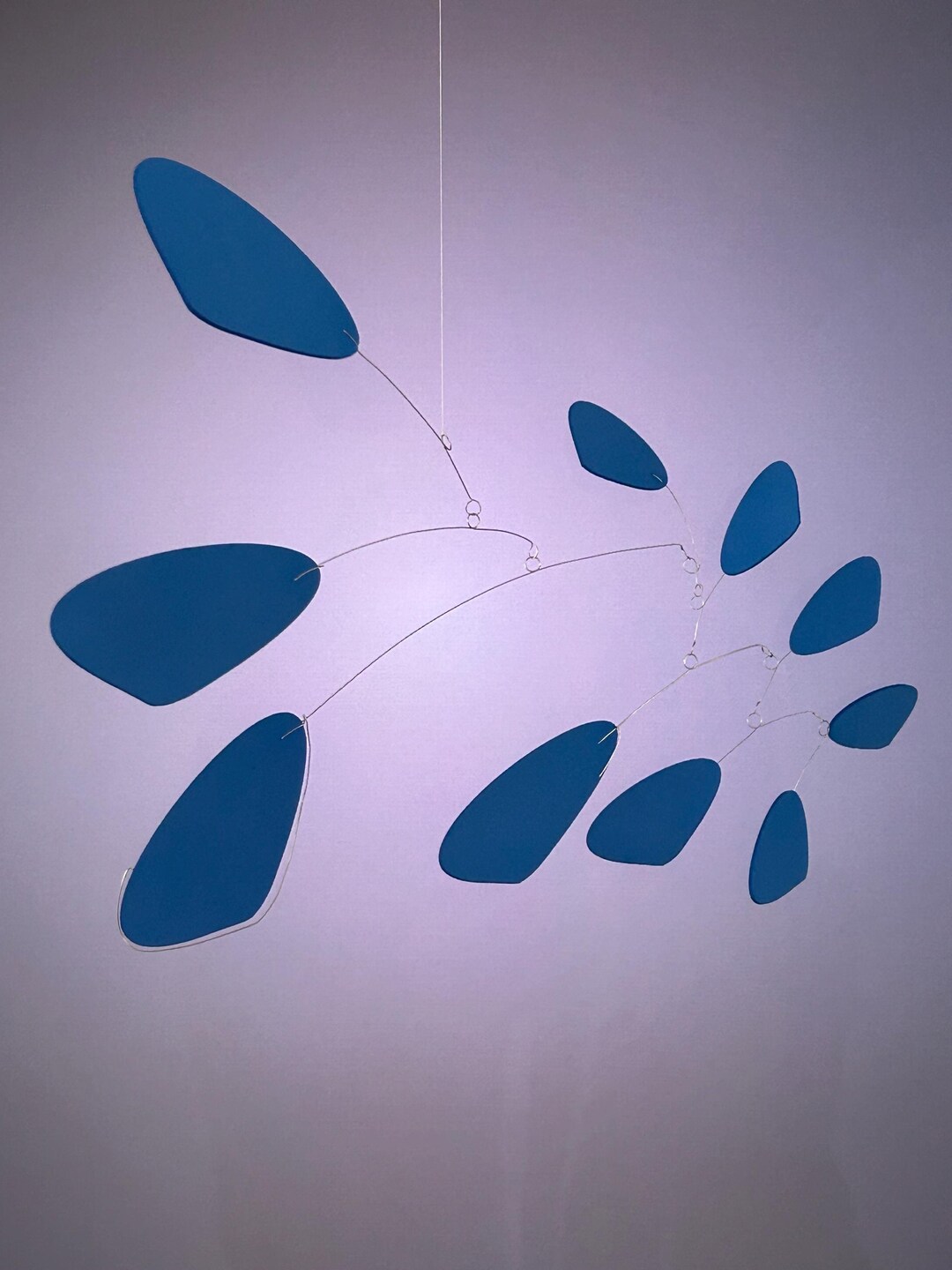 Modern Hanging Mobile Art Blue Wings #3 Lightweight Kinetic Sculpture ...