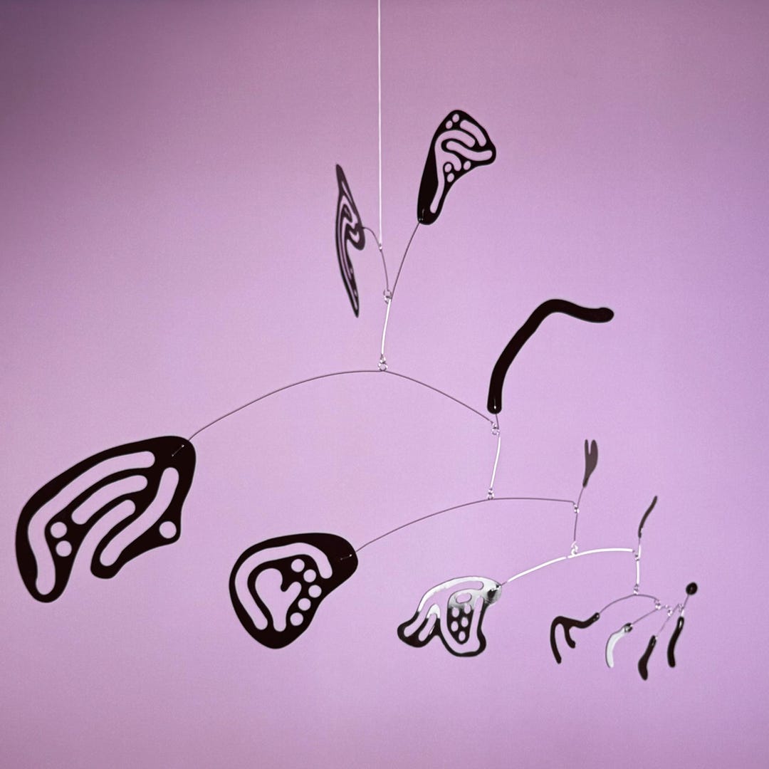 Modern Hanging Mobile Art Brown Organic Lightweight Kinetic Sculpture ...