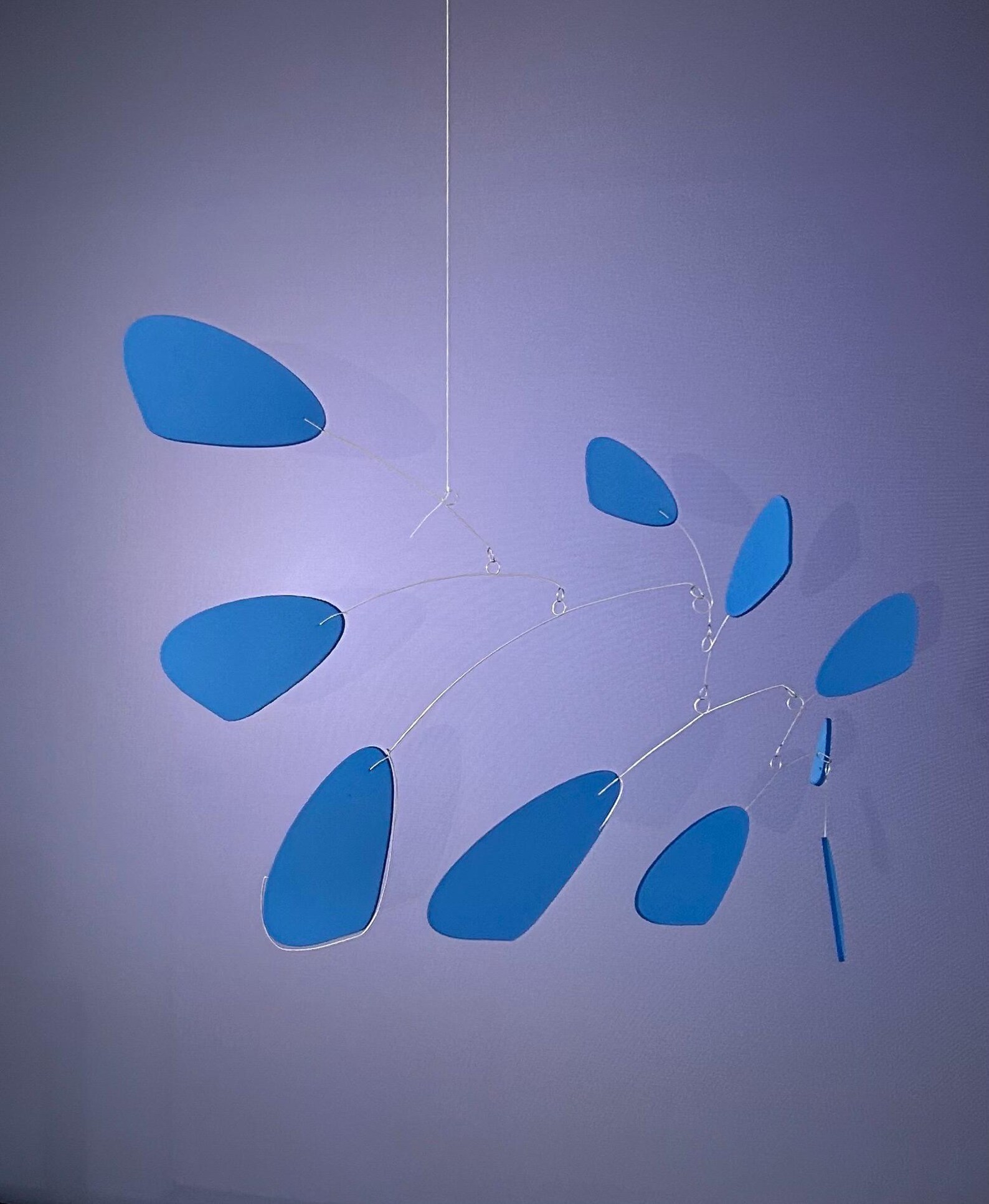 Modern Hanging Mobile Art Blue Wings #3 Lightweight Kinetic Sculpture ...
