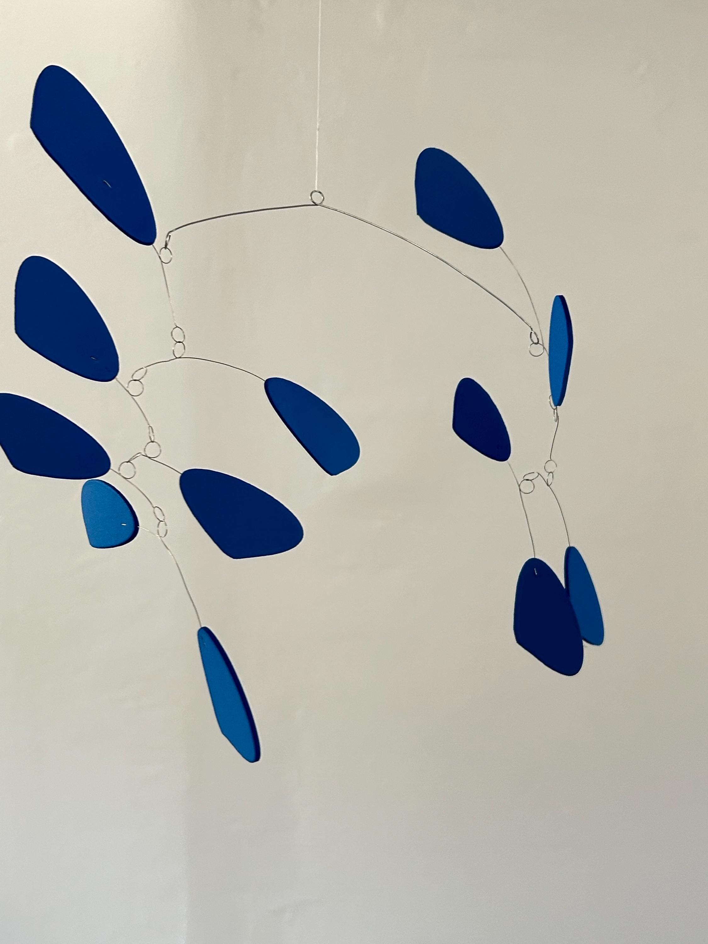 Modern Hanging Mobile Art Blue #4 Lightweight Kinetic Sculpture - Etsy
