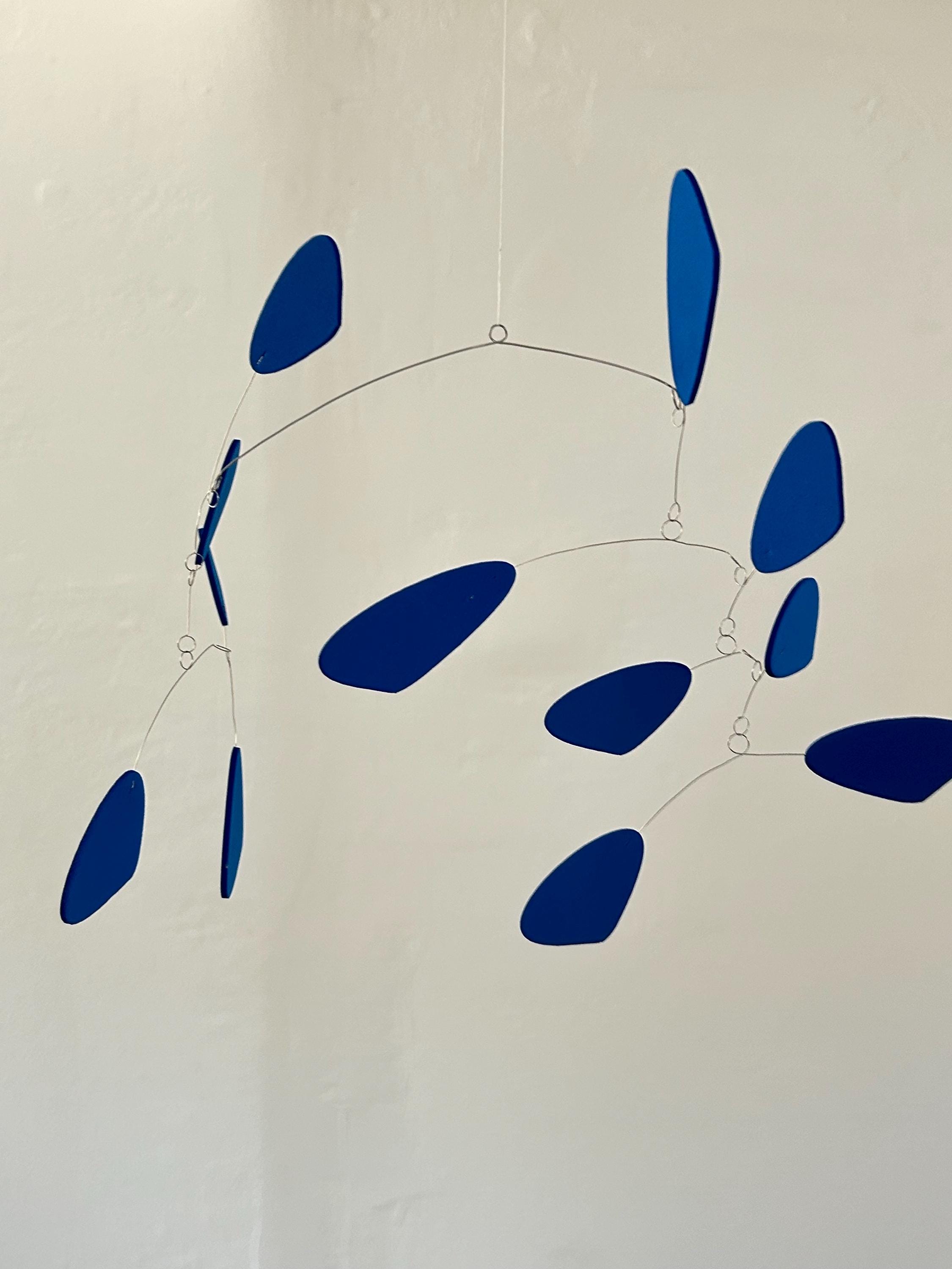 Modern Hanging Mobile Art Blue #4 Lightweight Kinetic Sculpture - Etsy