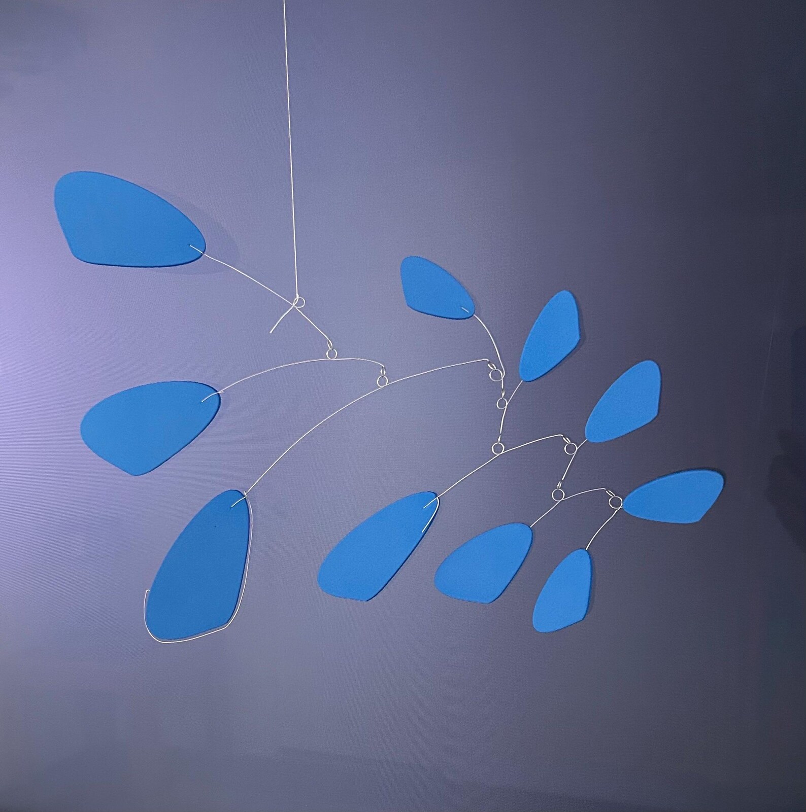 Modern Hanging Mobile Art Blue Wings #3 Lightweight Kinetic Sculpture ...