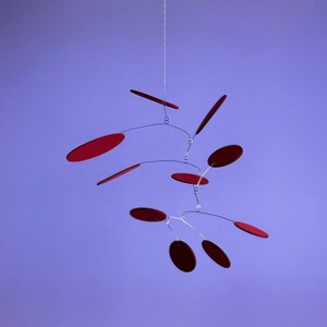 Modern Hanging Mobile Art Circle Red #2 Lightweight Kinetic Sculpture ...