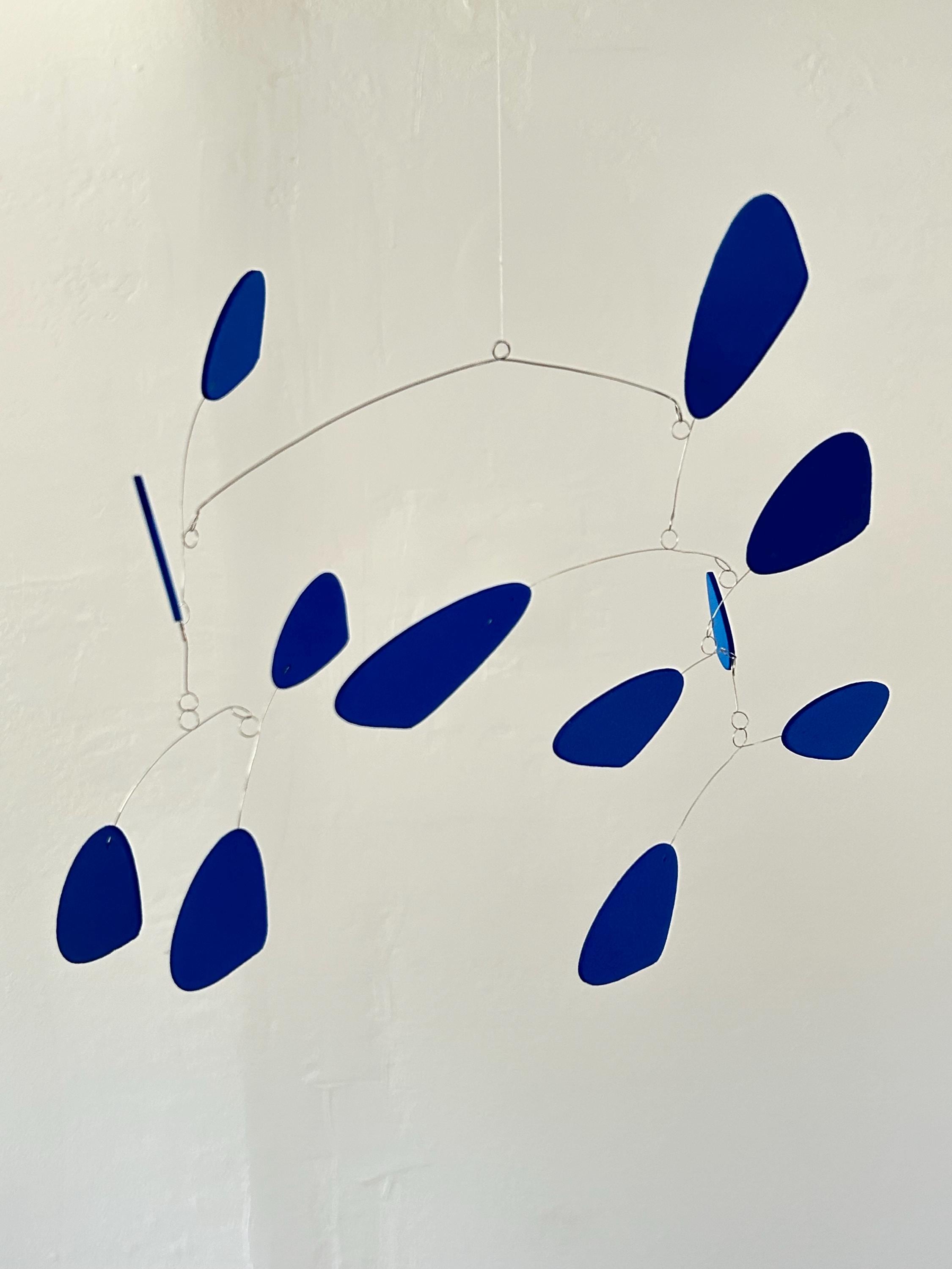 Modern Hanging Mobile Art Blue #4 Lightweight Kinetic Sculpture - Etsy