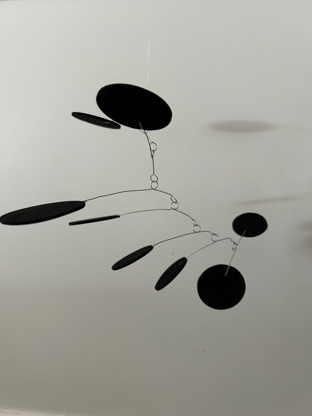 Modern Hanging Mobile Art Black Circle #2 Lightweight Kinetic Sculpture ...