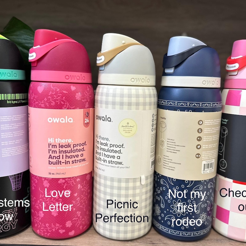 Owala Water Bottle Pink Bows - Etsy