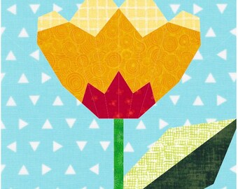 Tulip Quilt Block Pattern | Etsy