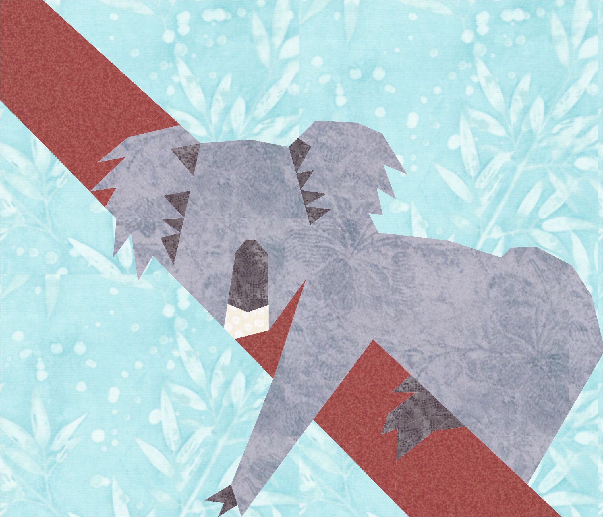 PATTERN Hanging Koala quilt block PRINTED PATTERN — CrankyKangaroo
