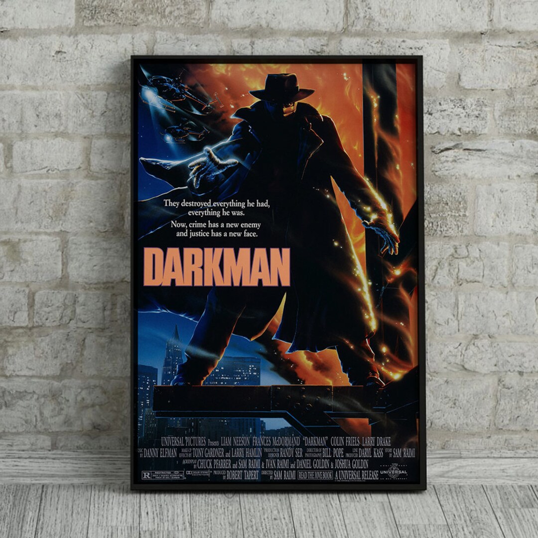 Darkman 1990 Movie Poster, Space Decoration, Canvas Print, Wall Art ...
