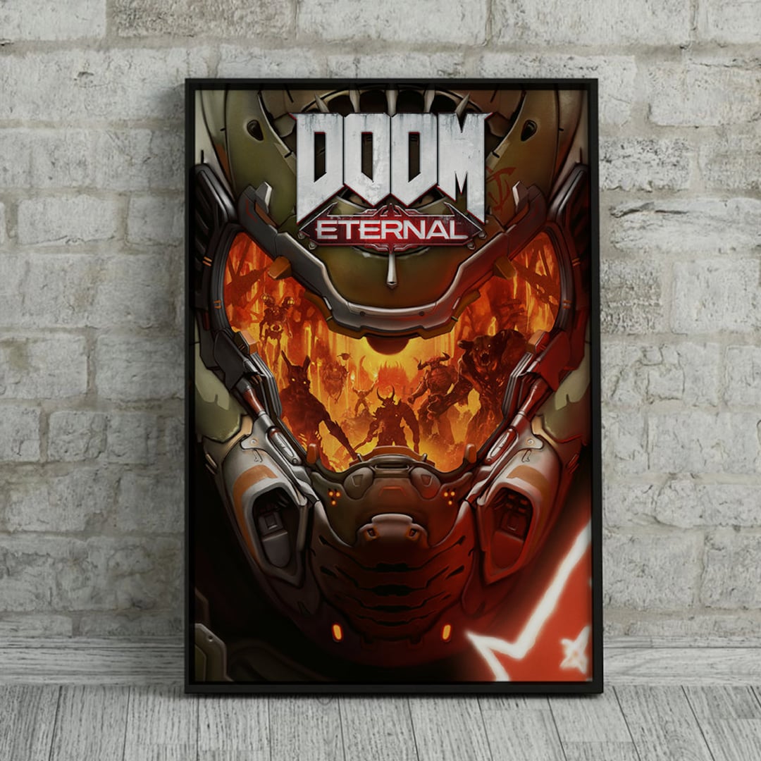 Doom Eternal Video Game Poster, Space Decoration, Canvas Print, Wall ...