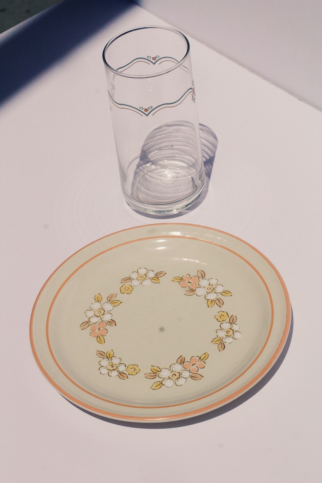 Chantilly Hearthside Stoneware White Peach Dinner Plates - Set of 5 (10 ...