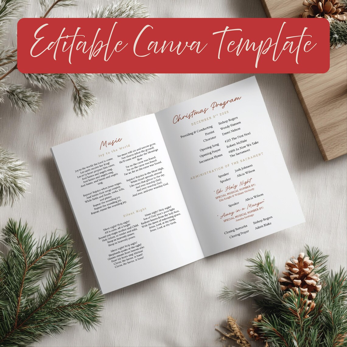 LDS Christmas Sacrament Meeting Program | Church Holiday Program ...