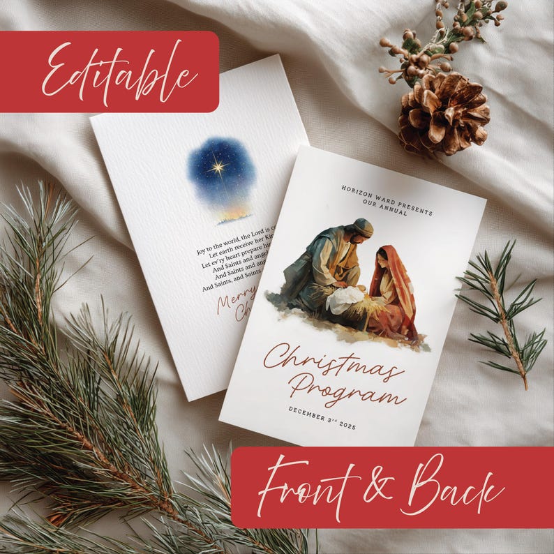 LDS Christmas Sacrament Meeting Program | Church Holiday Program ...