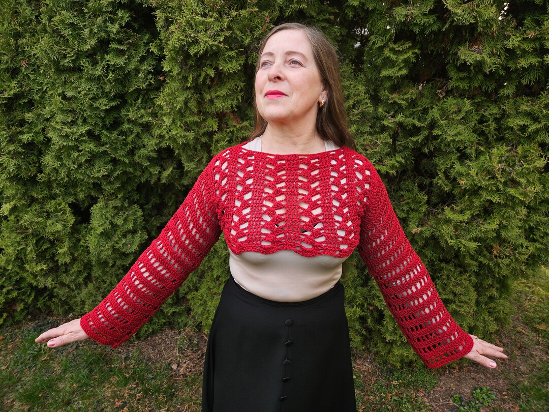 Crochet Lace Shrug Pattern, Long Sleeve Bolero (PDF Pattern) - Etsy