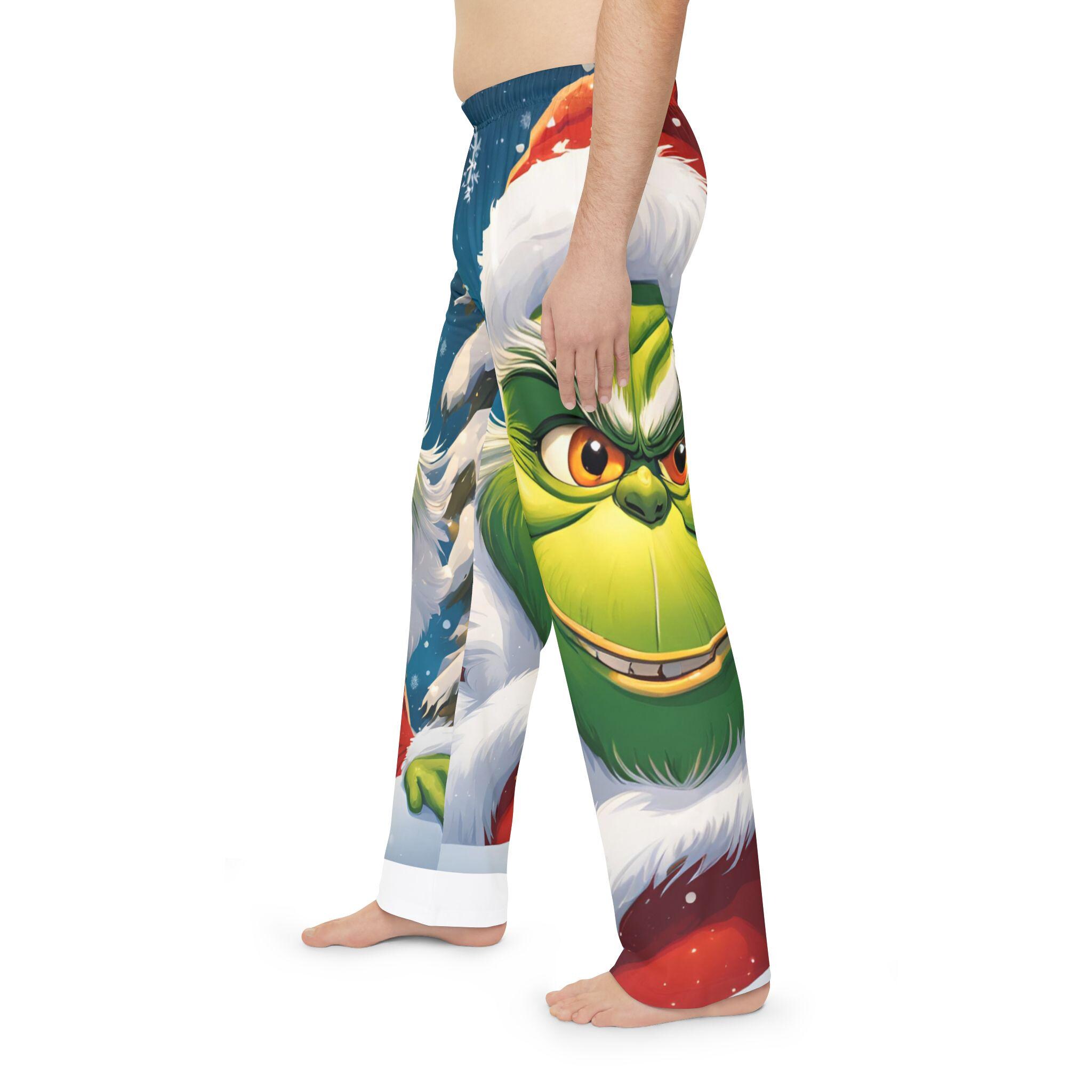 Grinch Smiling Pajama Pants Cozy Lounge Wear for Him Casual Sleepwear ...