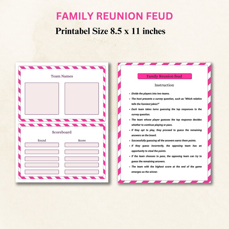 Family Reunion Feud Game Fun and Interactive Game for Reconnecting With ...