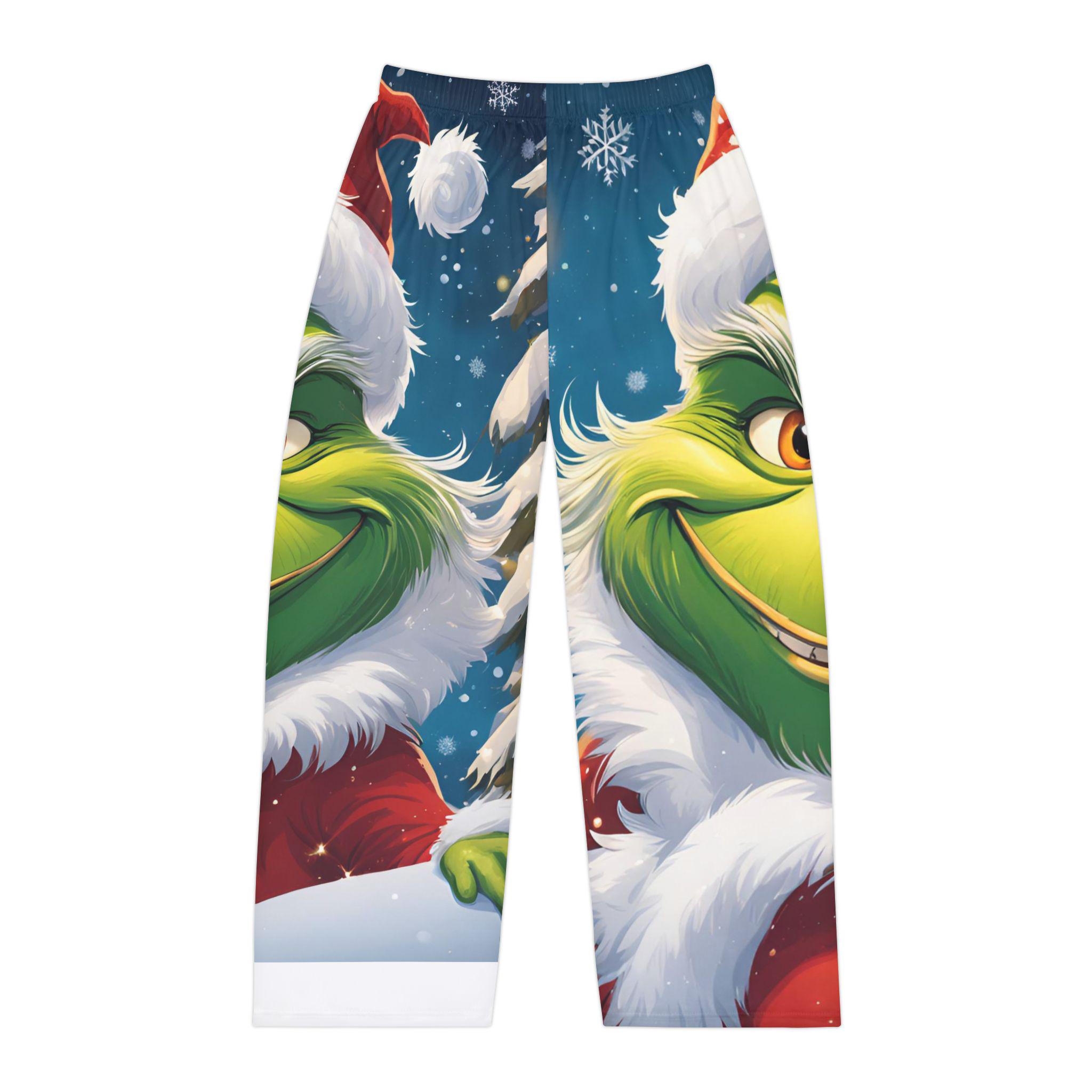Grinch Smiling Pajama Pants Cozy Lounge Wear for Him Casual Sleepwear ...