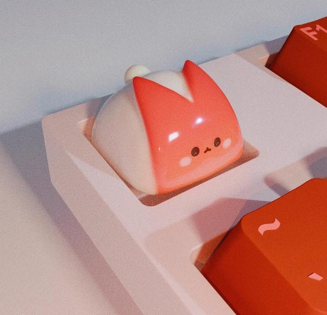 Apple Bunny Artisan Keycap | Cute Keycaps | Cherry MX Mechanical Gaming ...