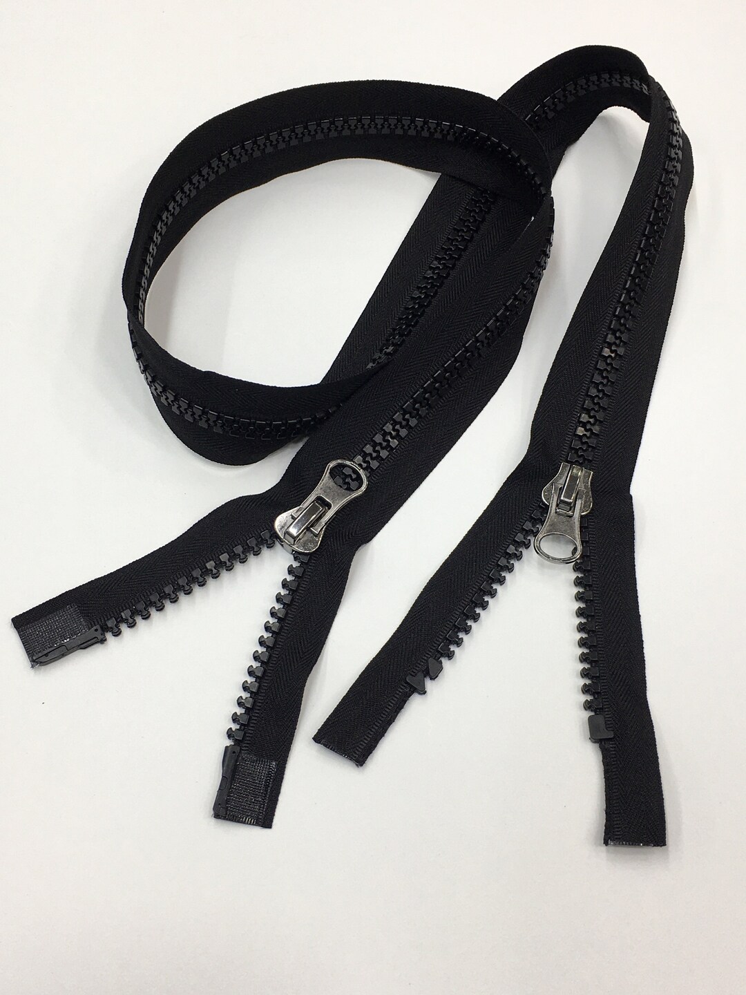 Two Way (2 Way) Double Zipper, Molded Plastic Separation Zipper - 1 ...